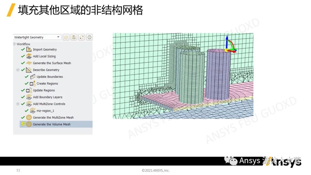 在Fluent Meshing中连接结构化体网格(2)